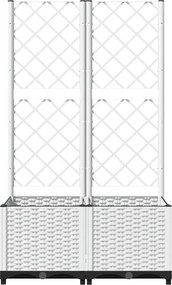 Zahradní truhlík s treláží bílý 80 x 40 x 136 cm PP 153282