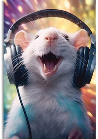 Obraz potkan se sluchátky