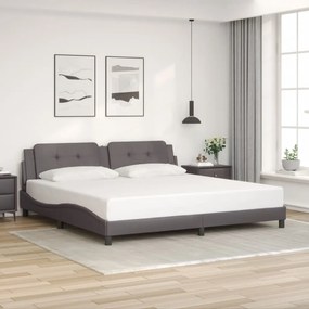 Rám postele s LED bez matrace Zadar šedý 200 x 200 cm 3214134