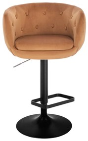 LuxuryForm Barová židle MONTANA  VELUR na černém talíři - hnědá