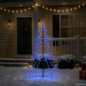 Vánoční stromek kužel 160 LED diod dovnitř i ven 78 x 120 cm 328567