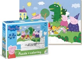 DODO Oboustranné puzzle Prasátko Peppa: Piknik / 60 dílků / 32 x 23 cm