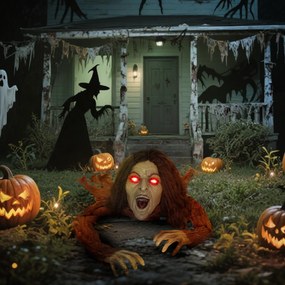 Outsunny Plazící se zombie dekorace na Halloween, zvuky, světla, na baterie