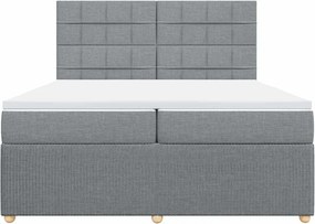 Box spring postel s matrací světle šedá 200 x 200 cm textil 3294463