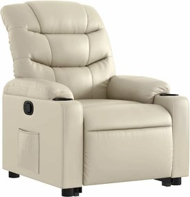 Zvedací polohovací křeslo krémové umělá kůže 3206600