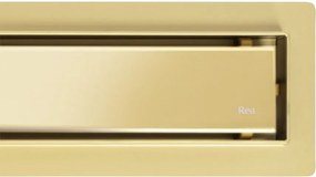 Rea Neox Pro, odtokový žlab 60 cm s rotačním sifonem, zlatá matná, REA-G2743