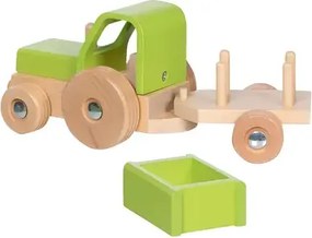 GOKI Dřevěný traktor s přívěsem / od 2 let