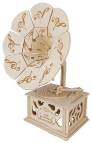 Woodcraft Dřevěné 3D puzzle gramofón