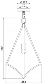 Feiss FE-NICO-P-M-BB - Lustr na řetězu NICO 1xE27/60W/230V