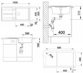 BLANCO METRA XL 6 S dřez s excentrem, včetně sifonu, kávová 515287