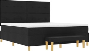 Postel s boxspringem s čelo Černá 200 x 180 cm textil 3344319