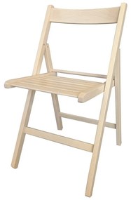 BigBuy Home skládací židle - béžová, bukové dřevo 79 x 42,5 x 47,5 cm