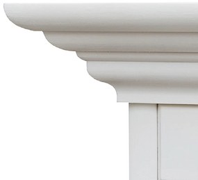 Massive home | Belluno Elegante bílá úzká vitrína z masivu s bílou deskou levá