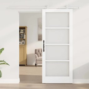 Posuvné dveře ORKDAL 83 x 202 cm Masivní borové dřevo a sklo 3332082