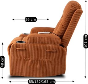 Masážní křeslo Limun 3, cihlová