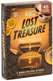PROFESSOR PUZZLE Logická hra Lost Treasure / 40 karet / Mazatelné pero
