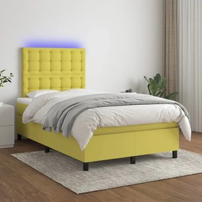 vidaXL Box spring postel s matrací a LED 120 x 200 cm textil [3135187] Barva: Tmavě šedá