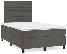 Box spring postel s matrací tmavě šedý 120x190 cm samet