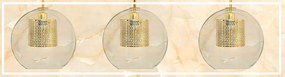 Toolight, skleněná závěsná lampa 1xE27 APP554-1CP 20cm, zlatá, OSW-00075