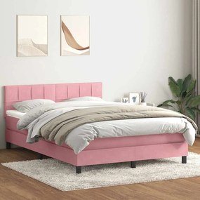 Box spring postel s matrací růžová 160x210 cm samet 3316220