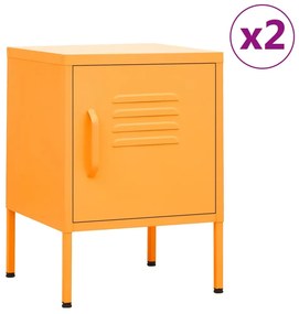 Noční stolky 2 ks hořčicově žlutá 35 x 35 x 51 cm ocel 3095207