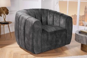 Designové otočné křeslo Kalei tmavě šedý samet