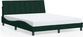 Rám postele s LED osvětlením bez matrace Hanko tmavě zelený 160 x 200 cm samet 3213790