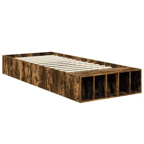 Rám postele s policí Kouřový dub 100 x 200 cm Kompozitní dřevo 3408400