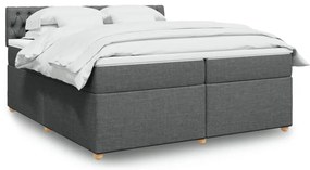 Box spring postel s matrací tmavě šedá 200x200 cm textil