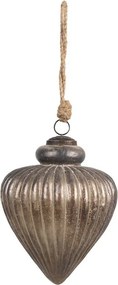 Zlatohnědá vintage skleněná vánoční ozdoba - 13*17 cm