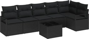 Set pohovek 7 ks Černá polyratan 3346413