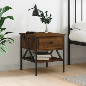 Noční stolek hnědý dub 40 x 42 x 45 cm kompozitní dřevo - Default Title