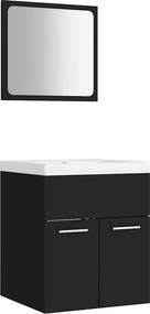 Set koupelnového nábytku černý dřevotříska 3070857