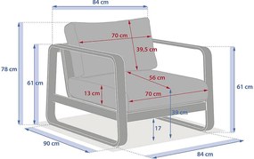 Hliníkové křeslo ISABELLA (café)