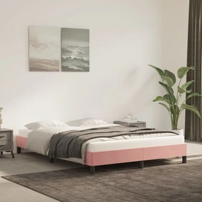 Rám postele růžový 140 x 200 cm samet - Default Title