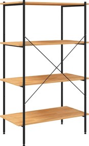 Policový regál se 4 policemi černý a dub 80 x 40 x 130 cm 336344