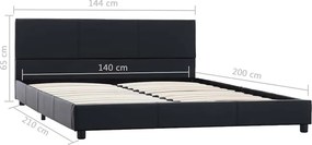 Rám postele černý umělá kůže 140 x 200 cm 284771