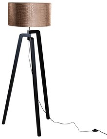 Stojací lampa černá s sametovým stínidlem krokodýl 50 cm - Puros