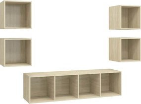 5dílný set TV skříněk dub sonoma kompozitní dřevo 3079622