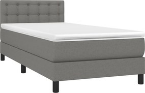 Box spring postel s matrací a LED tmavě šedá 80 x 200 cm textil 3133430