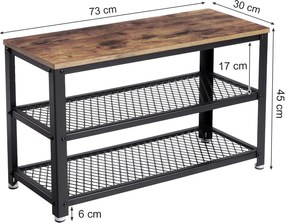 VASAGLE Sedací botník industriální 73x45 cm