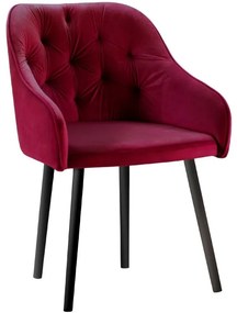 Vínově červená sametová jídelní židle MICADONI NISSI