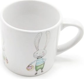 Porcelánový hrnek Zajíčci, 200 ml – s kreslenou ilustrací, český autorský design