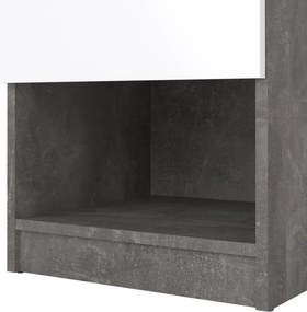 Noční stolek Simplicity, šedá / bílý lesk