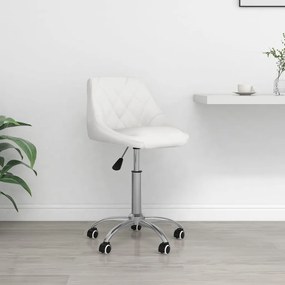 Otočná kancelářská židle bílá umělá kůže - Default Title