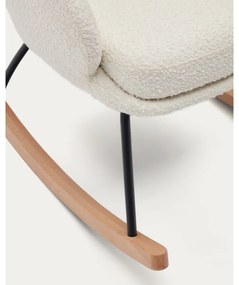 Bílé houpací křeslo z textilie bouclé Maustin – Kave Home