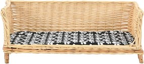 Pelíšek pro psy s poduškou 90 x 54 x 35 cm přírodní vrba 170775