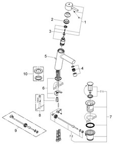 GROHE 23450001 - Umyvadlová baterie CONCETTO M lesklý chrom