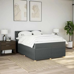 Box spring postel s matrací tmavě šedá 140x200 cm textil 3287487