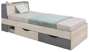 Dětská postel Delta DL14, dub/antracit Zvolte možnost matrace: S matrací